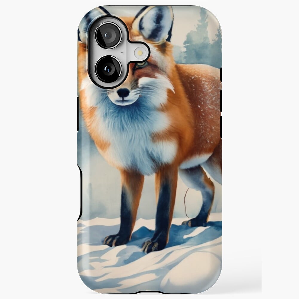 Cute Fox In The Snow Winter Animal Nature Scene Phone Case 17 16 15 14 ...