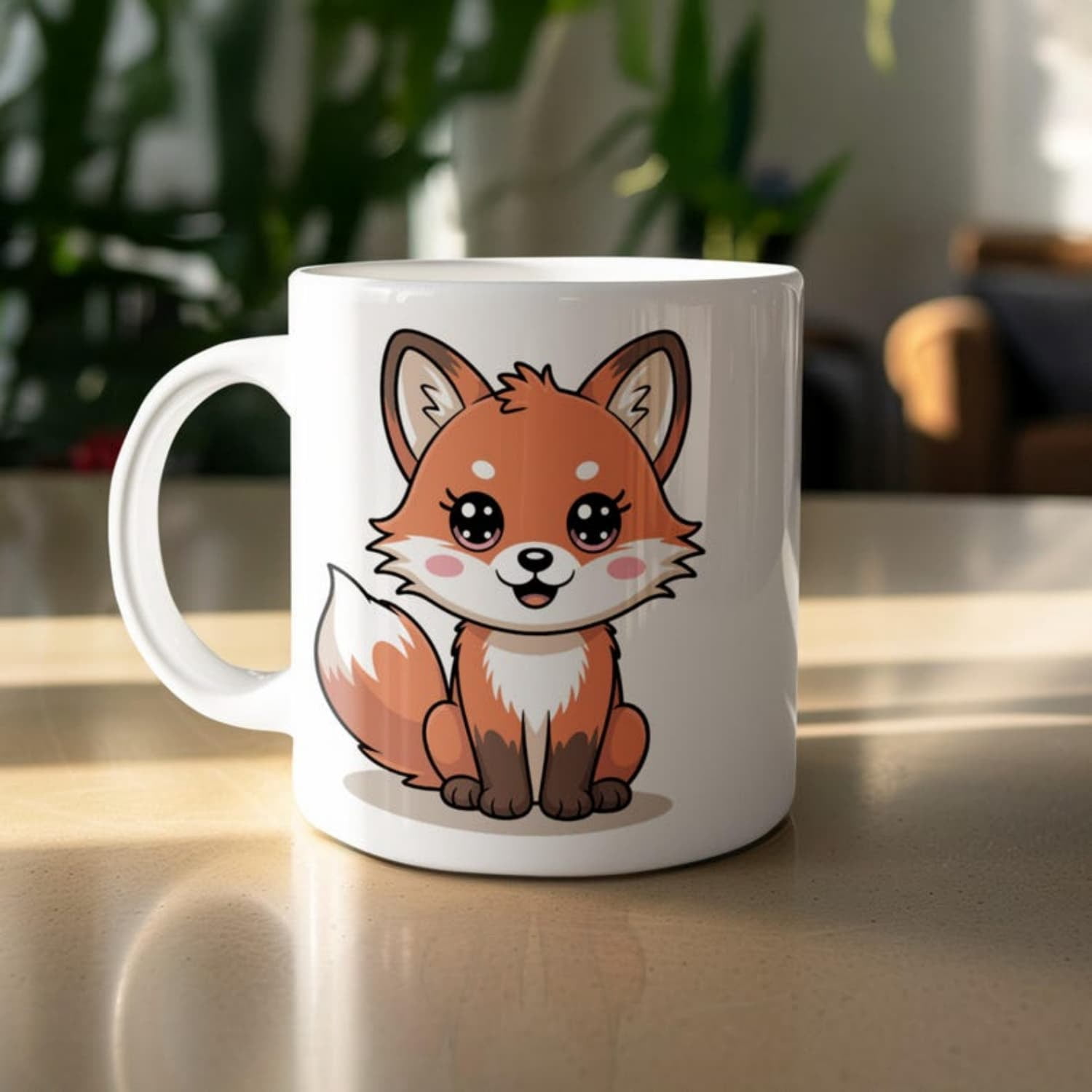 Cute Fox Mug, Kawa Animal Mug, Adorable Fox, Mug, Animal Lover Gift ...