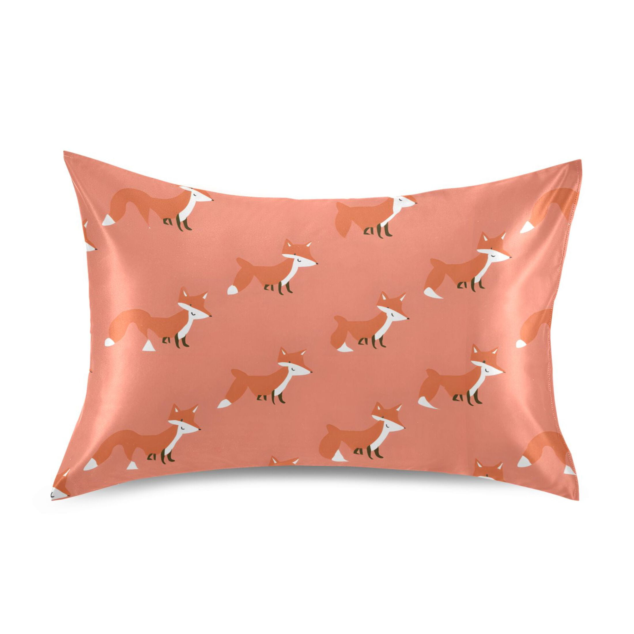 Cute Fox Pattern Pillowcase Standard Size Luxury Silky Soft Wrinkle ...