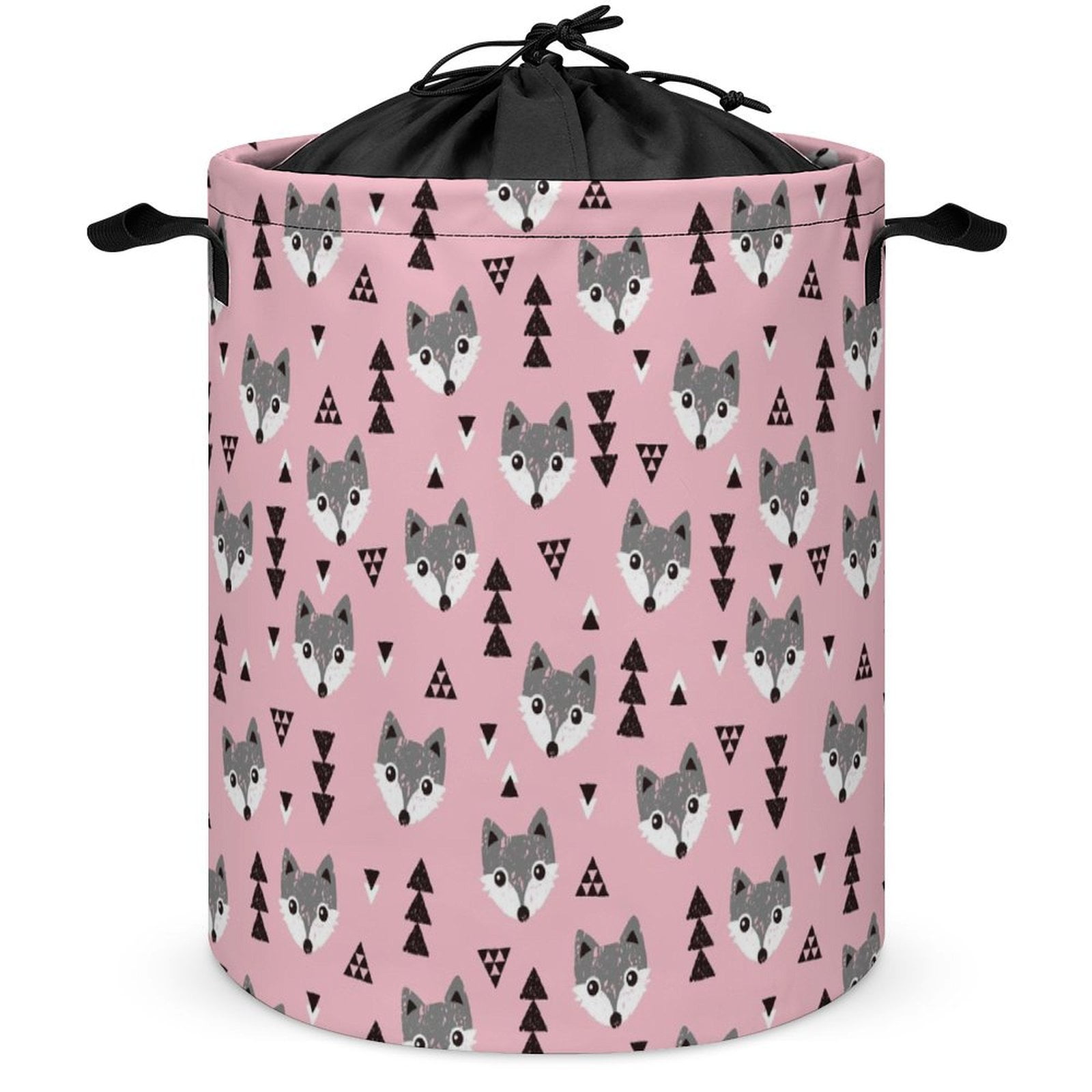Cute Fox Pink Tree Laundry Basket Dirty Clothes Hamper, Waterproof ...