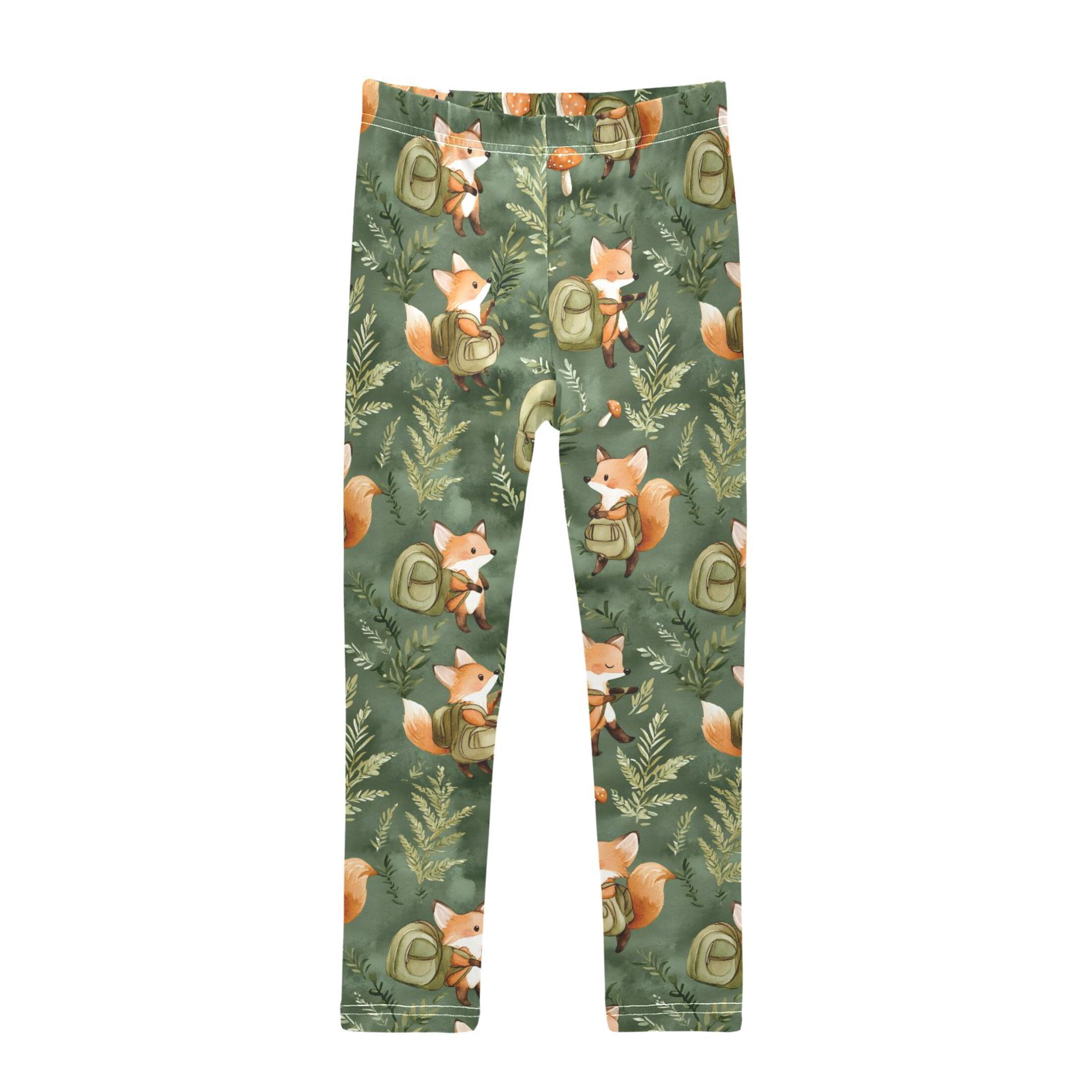 Cute Fox Printed Leggings Yoga Pants for in 4t to 10t - Walmart.com