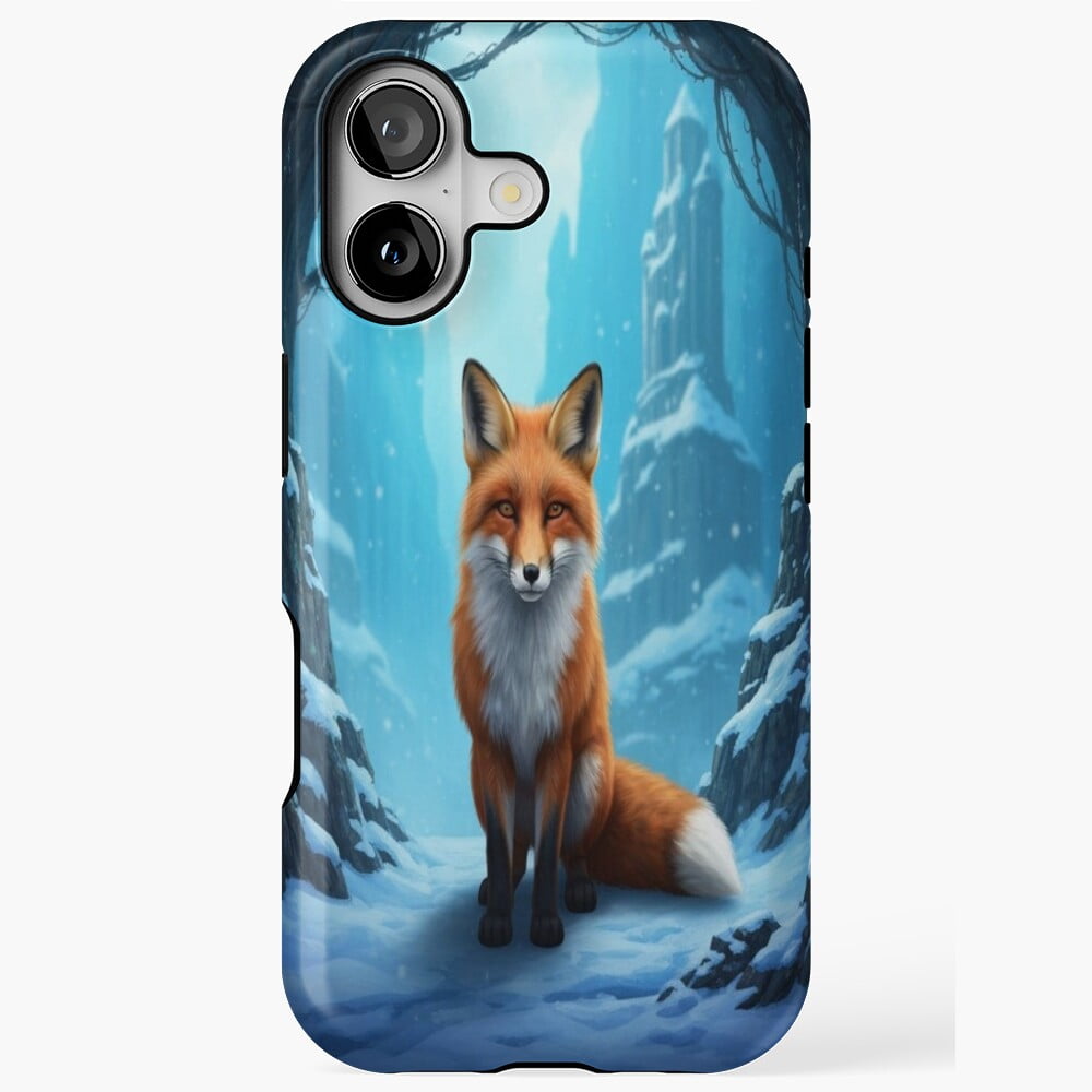 Cute Fox in Winter Snowy Landscape Animal Lover Phone Case 17 16 15 14 ...