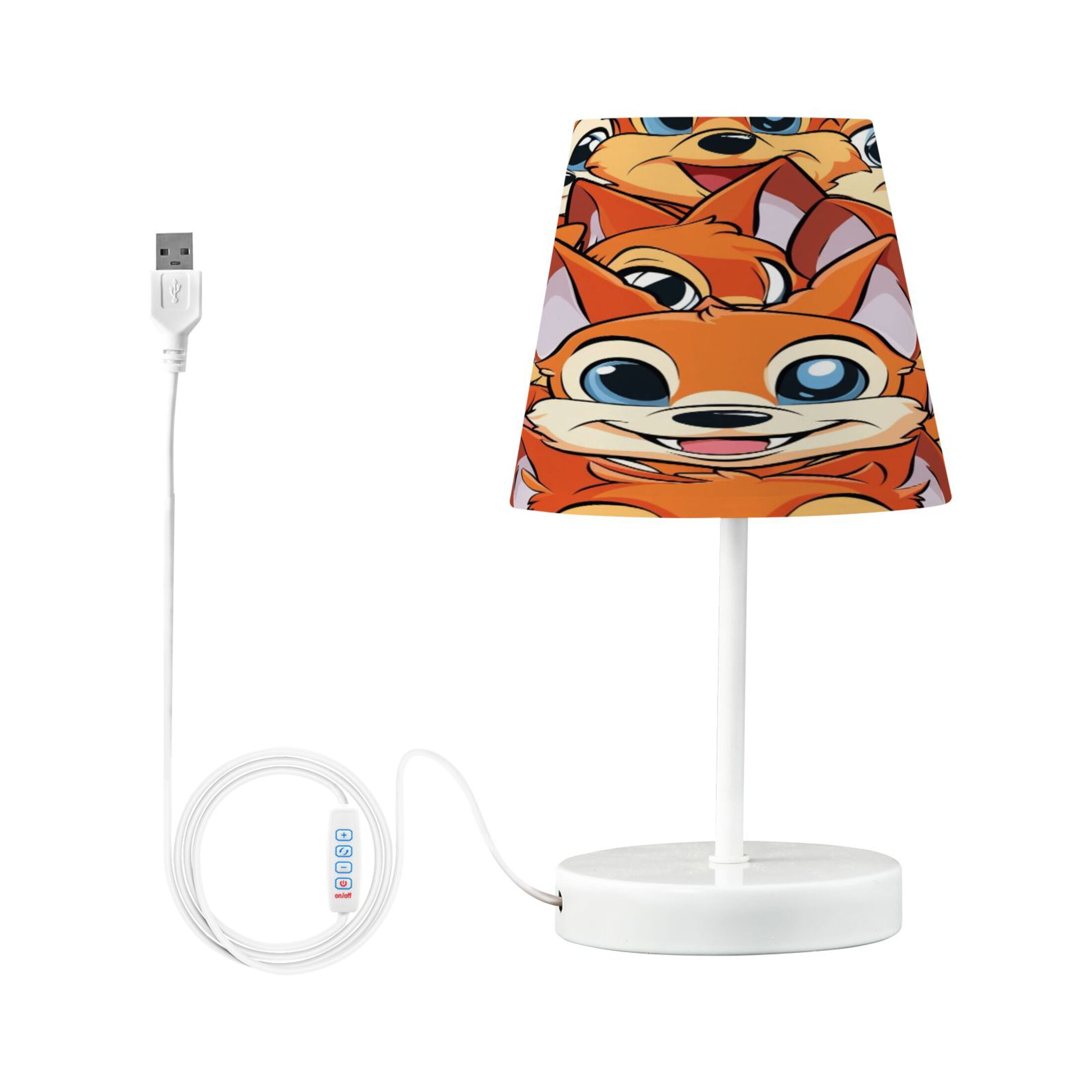 Cute Foxes Face Desk Lamp LED Table Nightstand Lamps with 3 Color ...