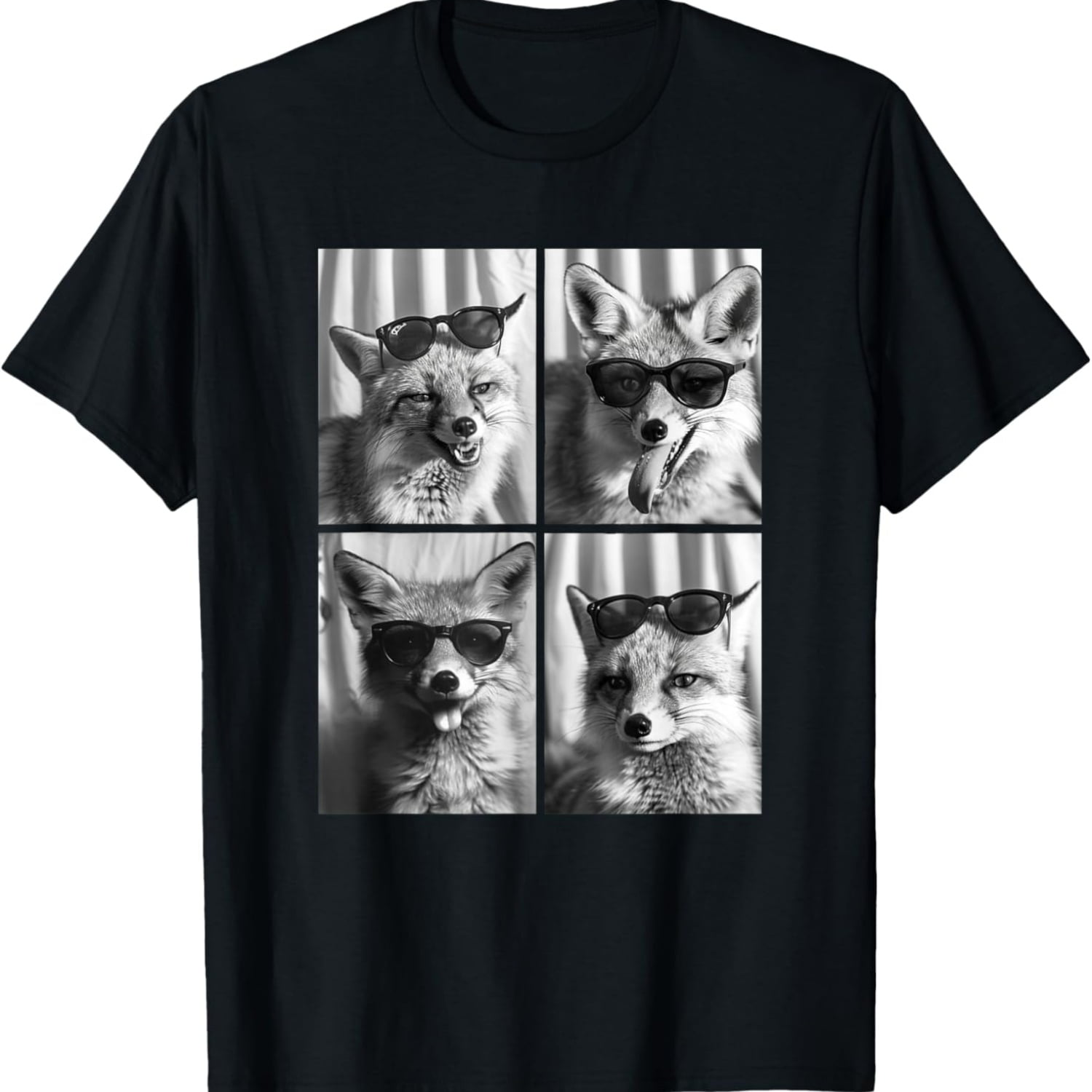Cute Foxes with Cool Fox Animal Photo Booth T-shirt - Walmart.com