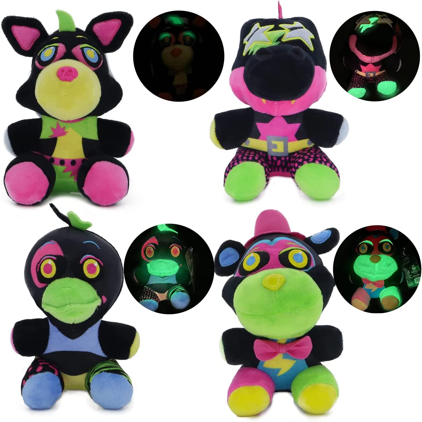 Cute Foxy Plush Doll Set,Glow in The Dark Plush Toys, Stuffed Animals ...