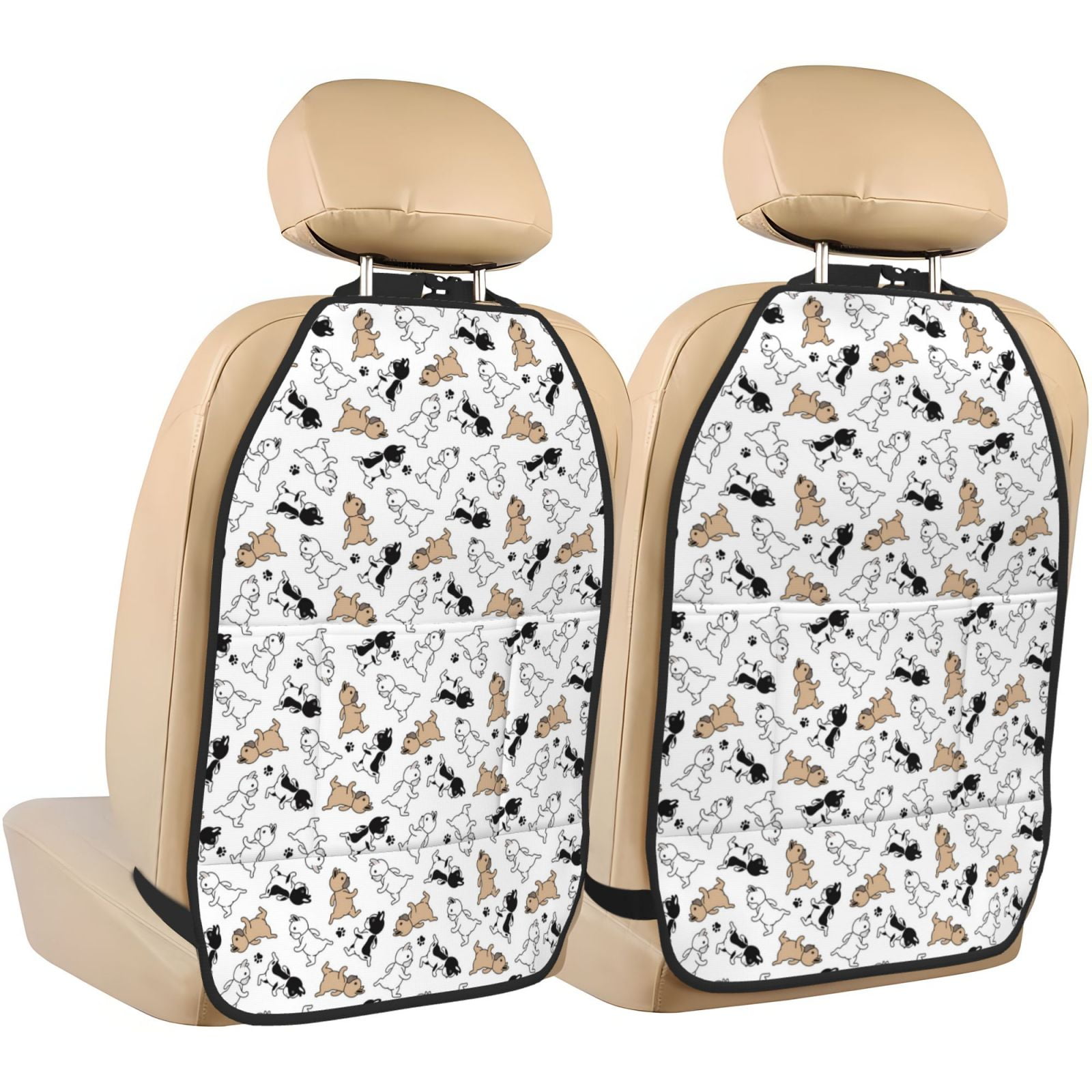 Cute French Bulldog Funny_B Backseat Car Organizer, 2 Pack Kick Mats ...