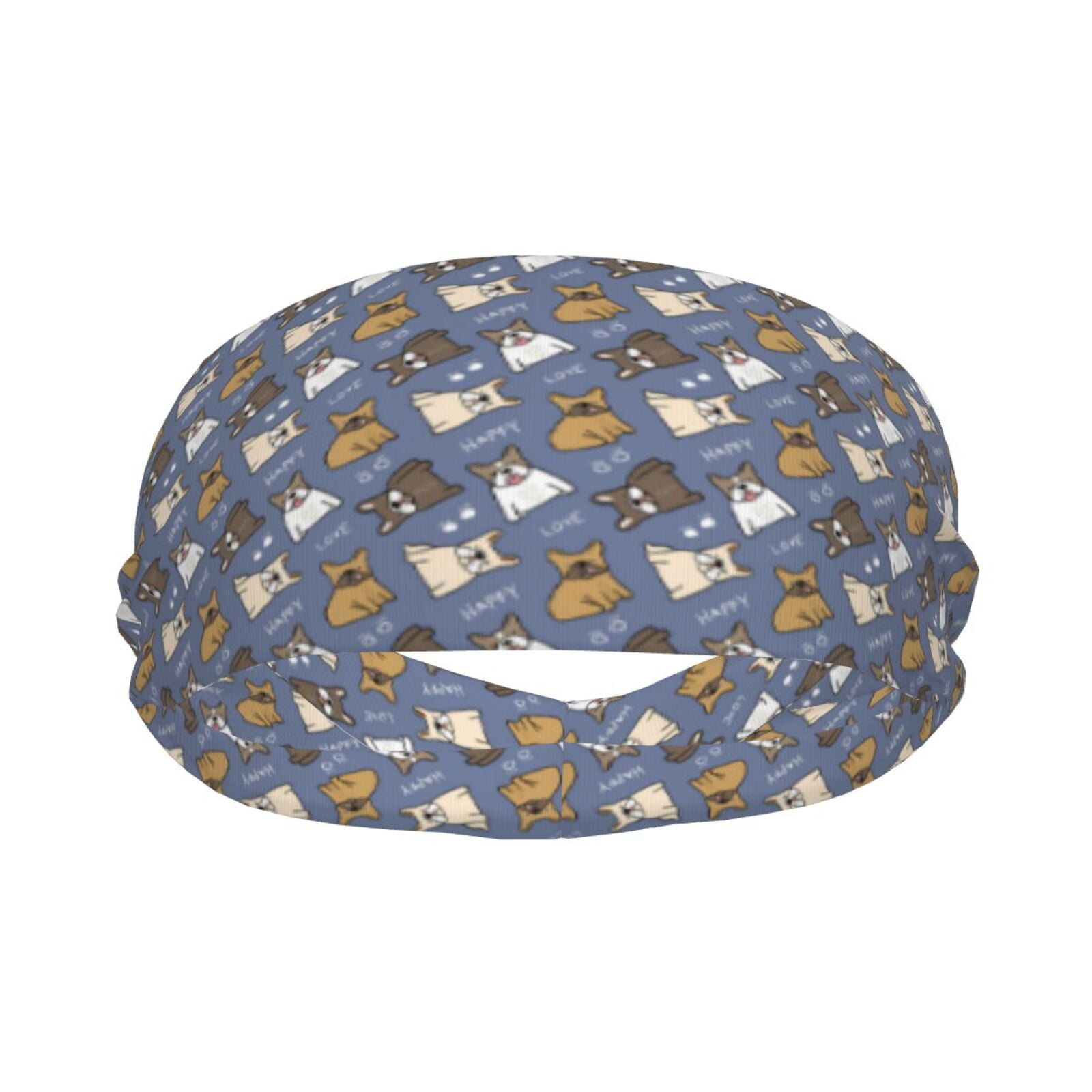 Cute French Bulldog Funny Happy Sports Headbands for Men/Women Workout ...