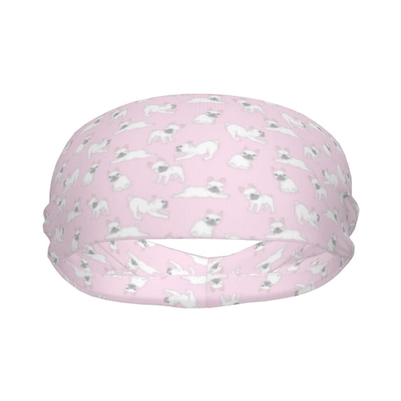 Cute French Bulldog Pink Sports Headbands for Men/Women Workout ...