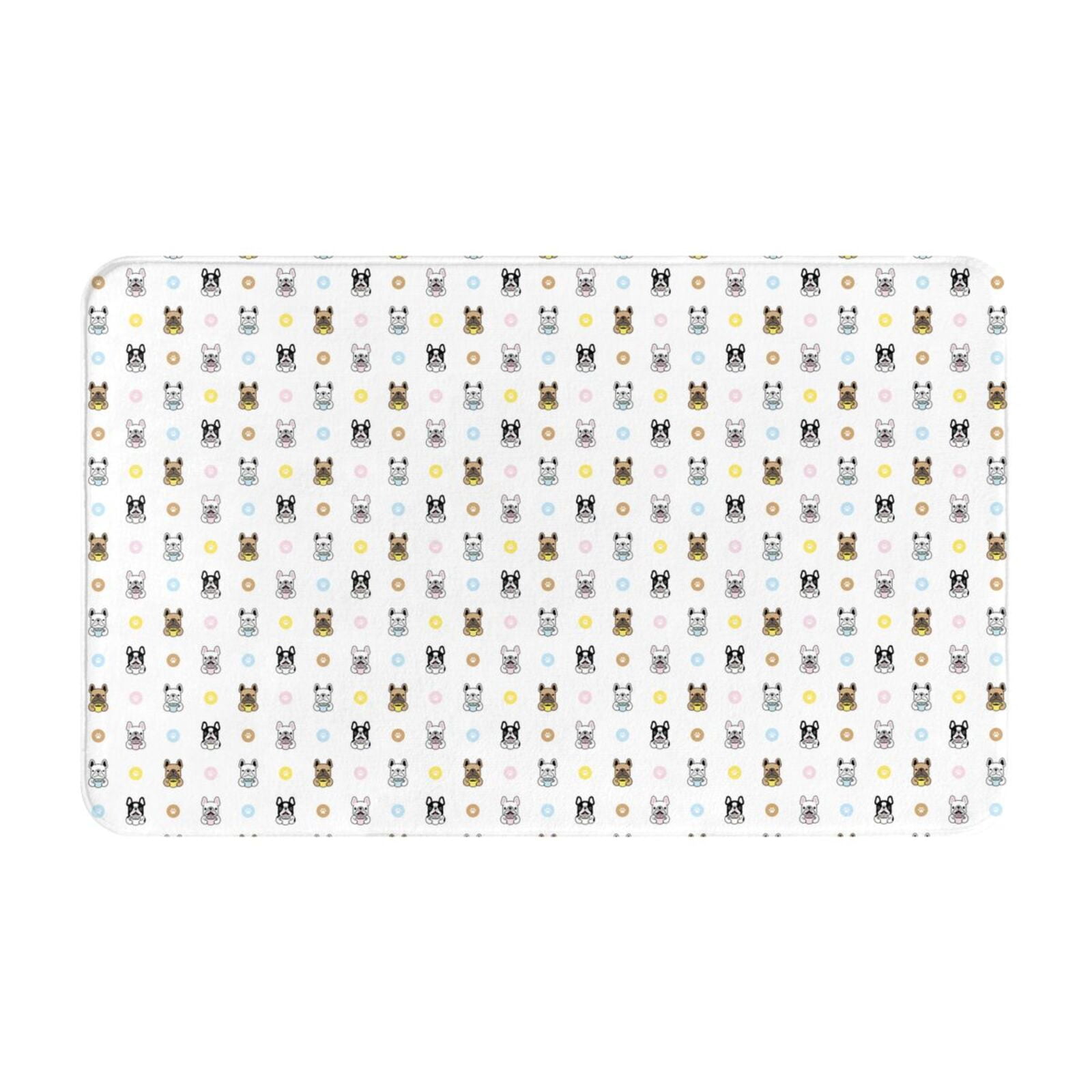 Cute French Bulldog Teacup Front Door Mat, Indoor Mats for Bedroom ...