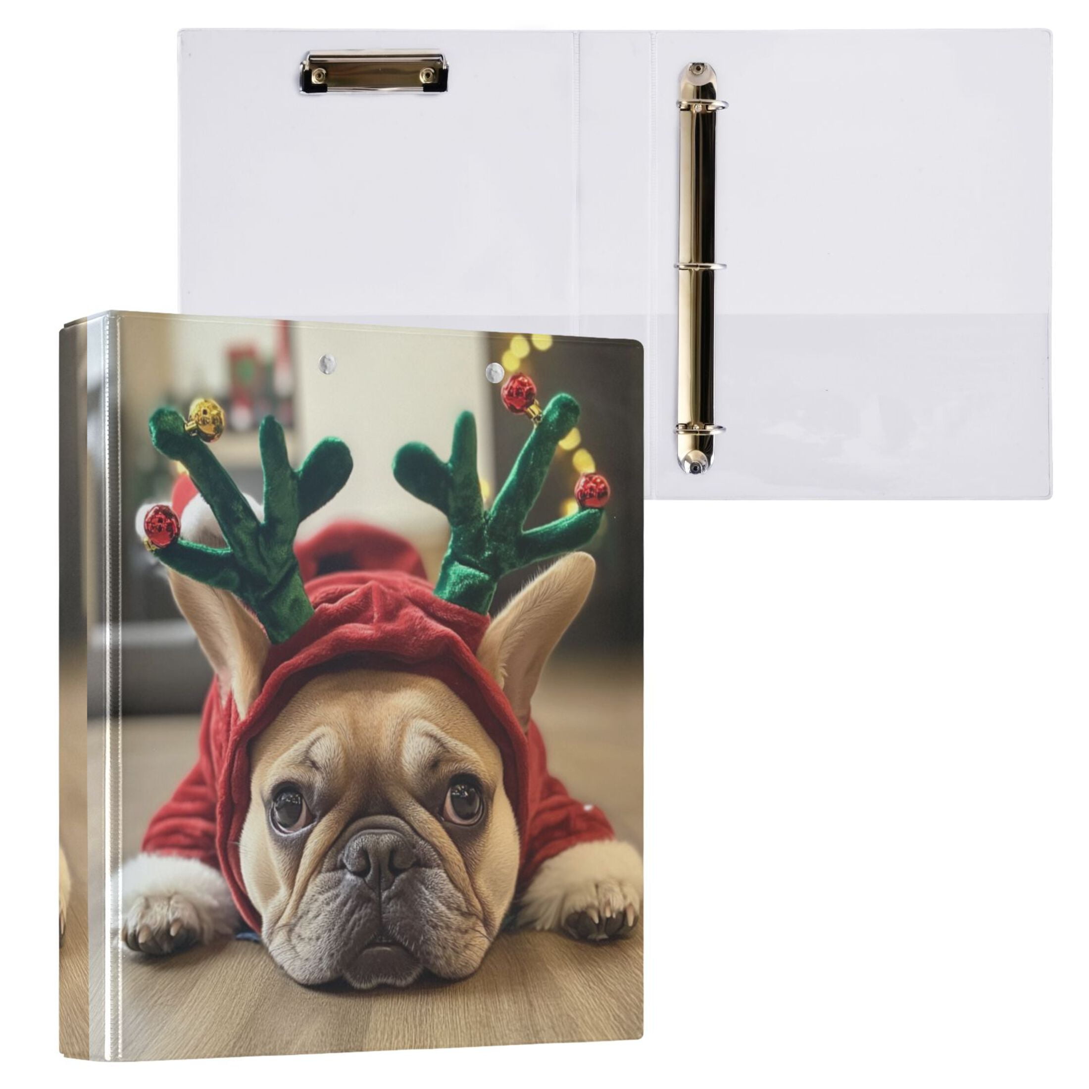 Cute French Bulldog3 Ring Hardcover Binders 1.5in Round Rings for ...