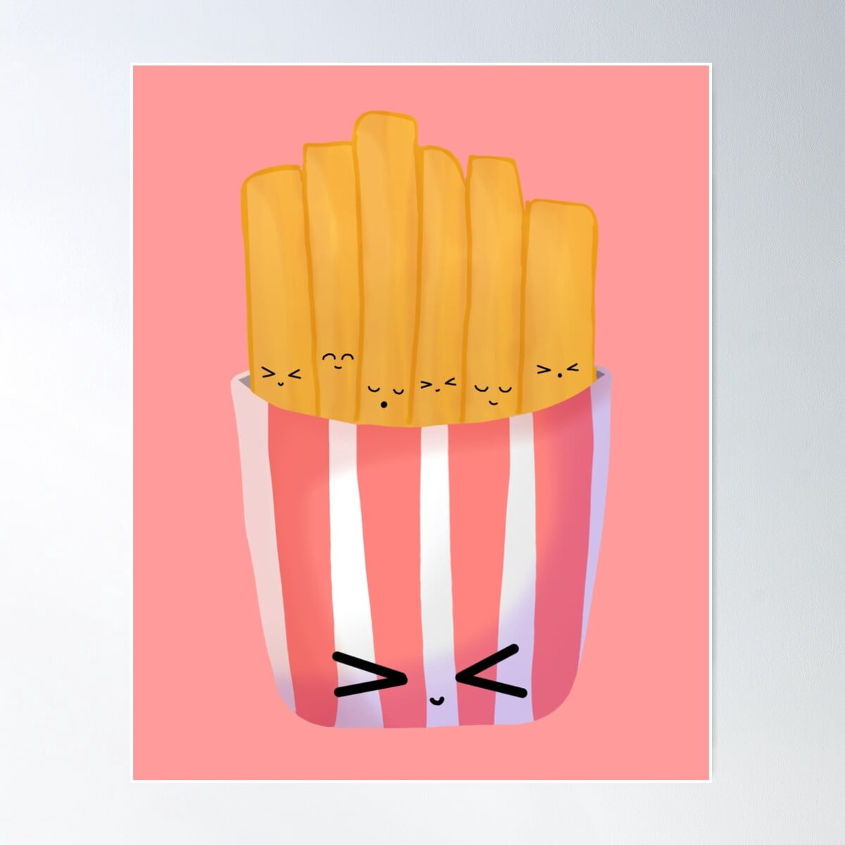 Cute French Fries Poster Wall Art, Modern Wall Decor For Living Room ...