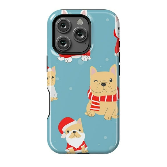 Cute Frenchies Dog Holiday Humor Case 17 16 15 14 13 12 11 Pro Max ...