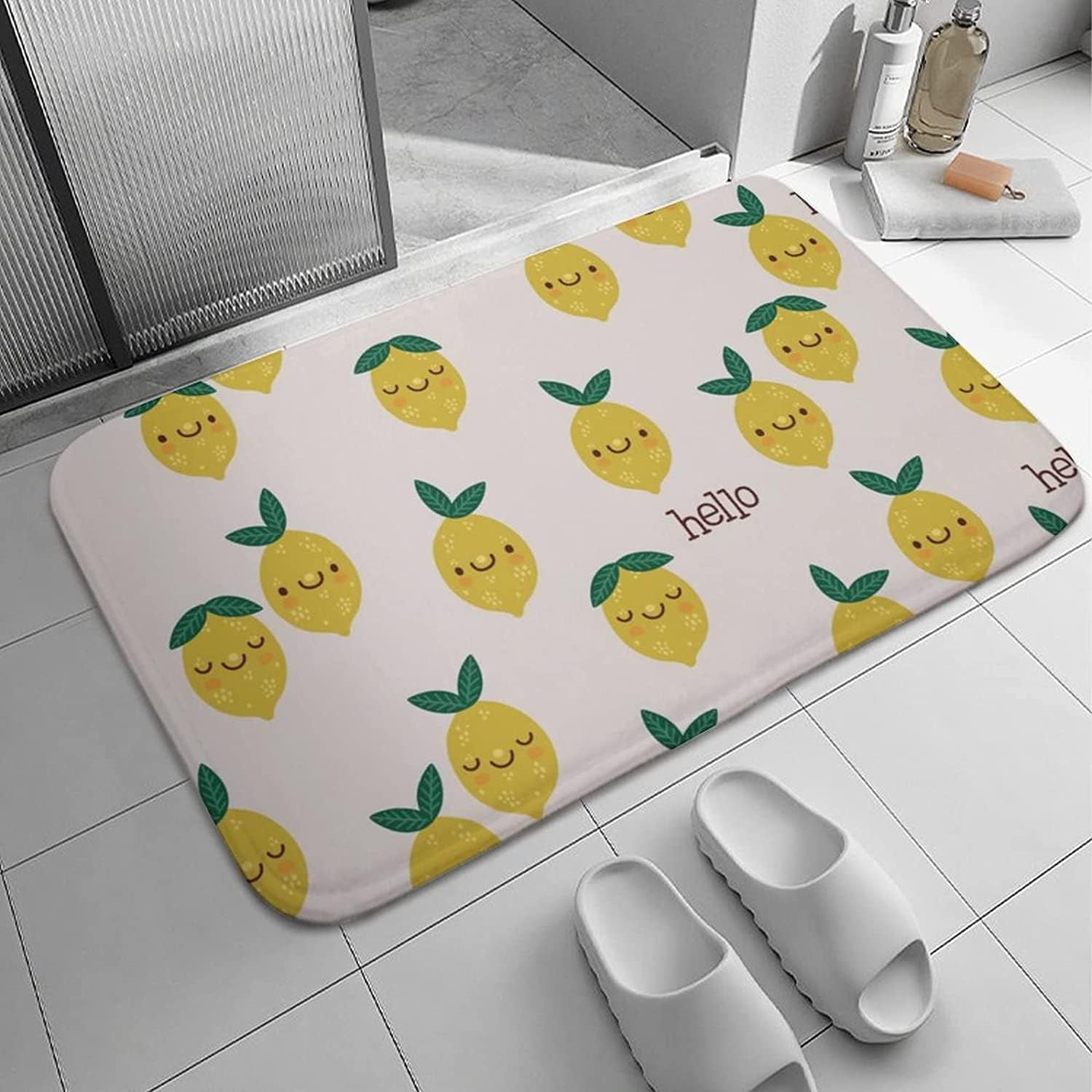 Cute Fresh Lemons Summer Leaves Welcome Mats for Front Door Entry ...