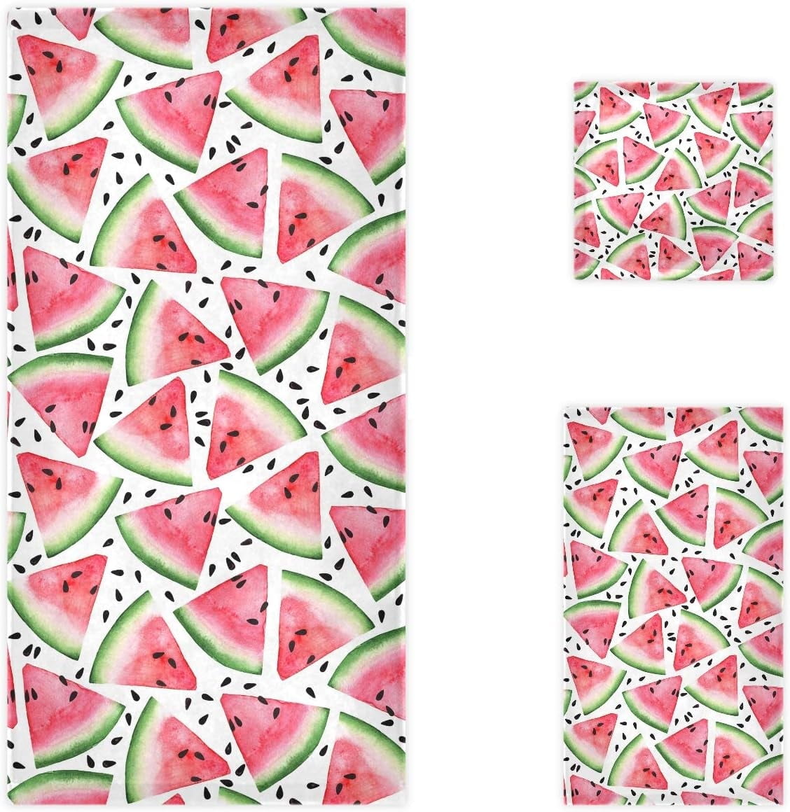 Cute Fresh Pink Watermelons Summer Pattern Soft Luxury Decorative Set ...