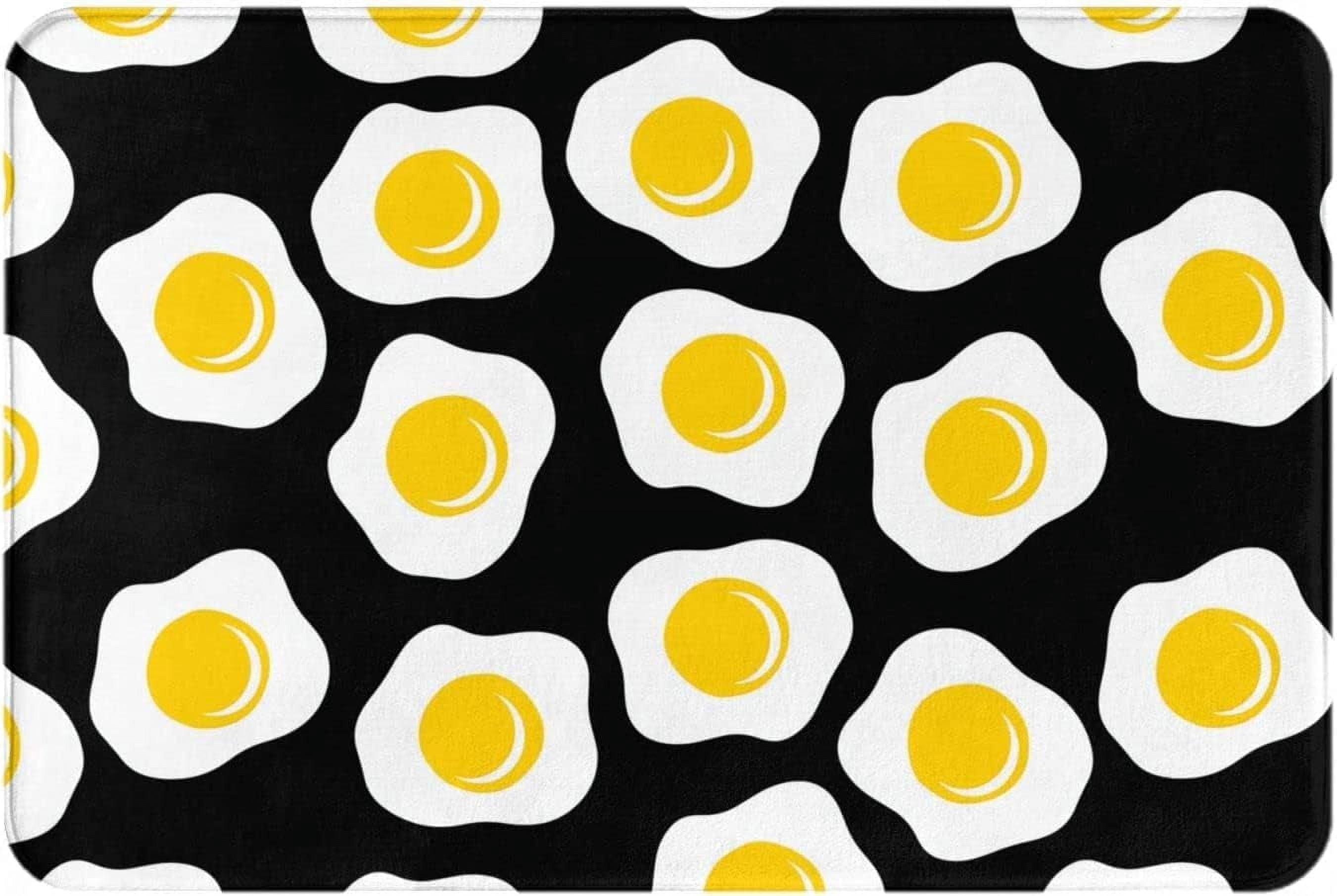 Cute Fried Egg Door Mat Indoor Funny Food Doormat Absorbent Bath Mat ...