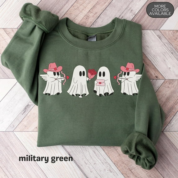Cute Friendly Ghost Spooky Season Sweatshirt - Walmart.com