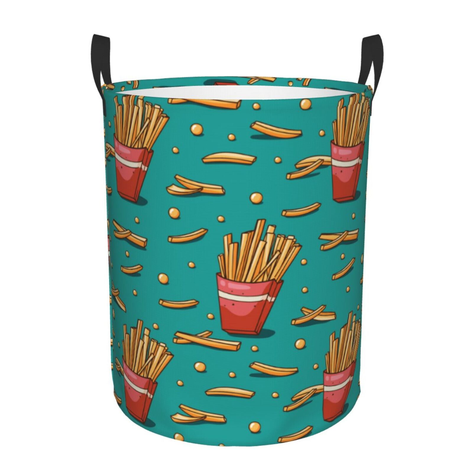 Cute Fries Laundry Basket with Handles - Freestanding Laundry Hamper ...