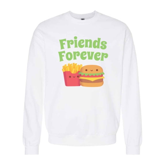Cute Fries and Burger Friends Forever Funny Graphic Unisex Sweatshirt ...