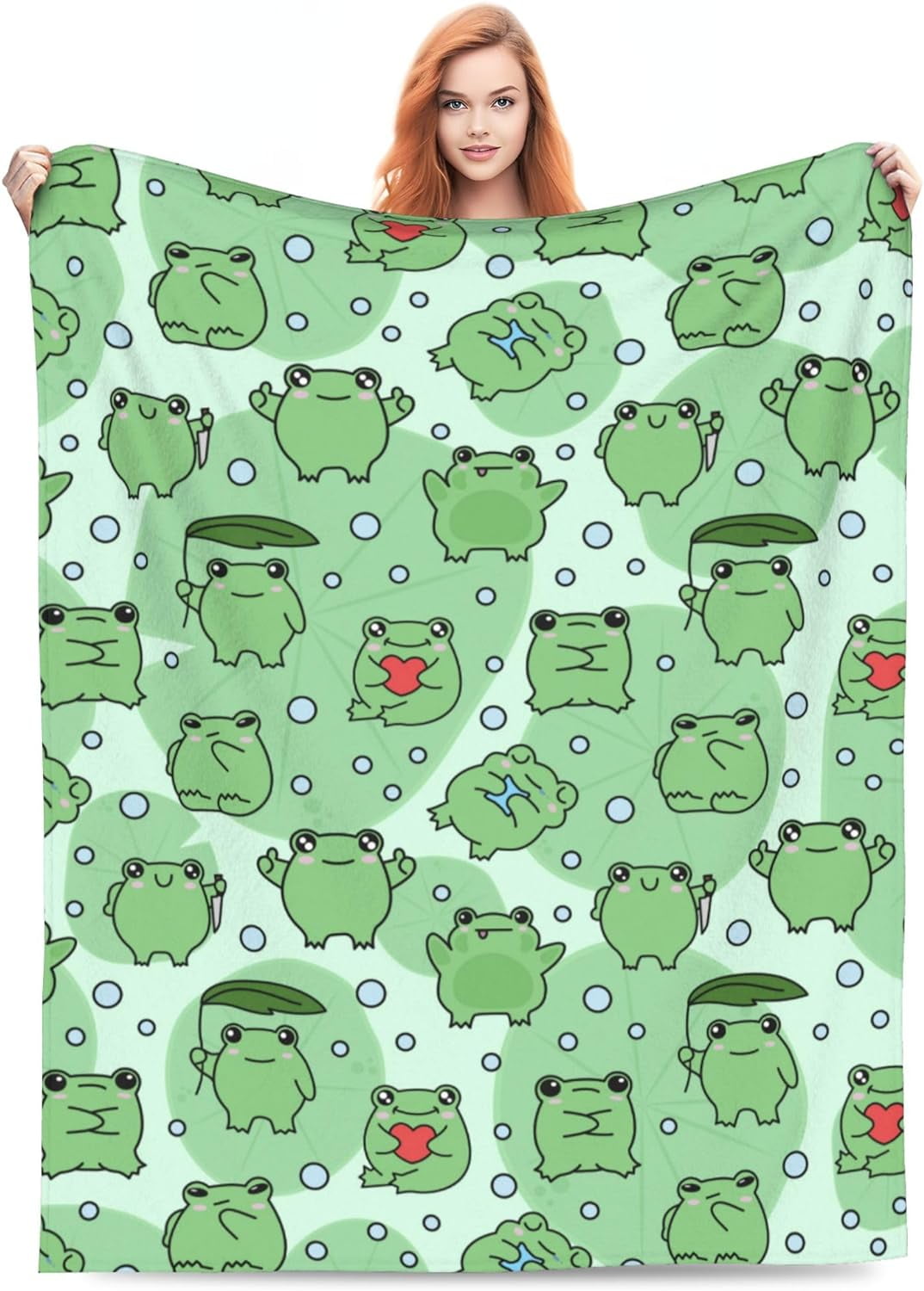 Cute Frog Blanket Loves Frogs Gifts for Kids Women Soft Warm ...