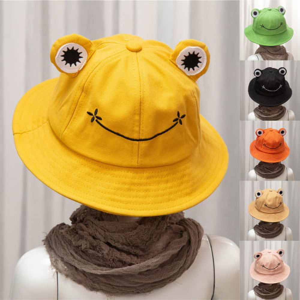 Cute Frog Bucket Hats Parent-Child Hats, Wide Brim Fisherman Hats ...
