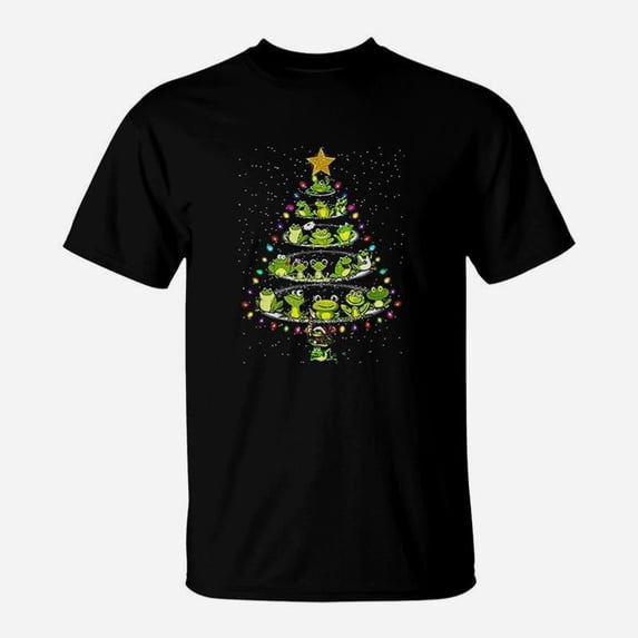 Cute Frog Christmas Tree Gift Decor Xmas Tree TShirt - Walmart.com