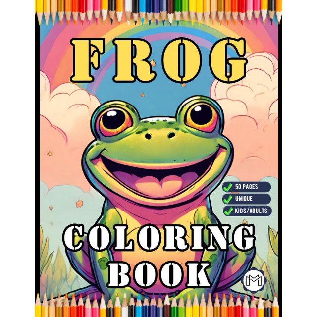 Cute Frog Coloring Book for Kids Children Adults 50 Pages Frog Coloring ...