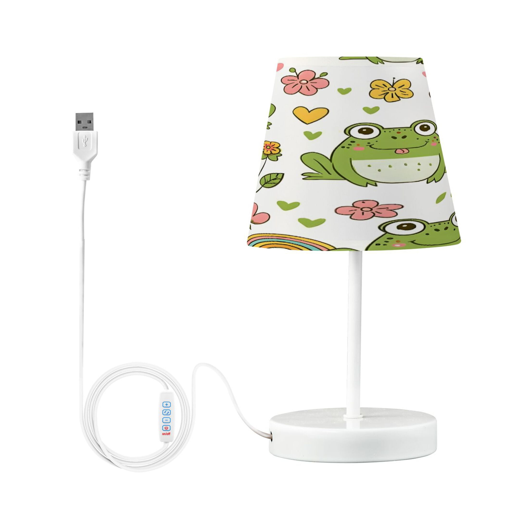 Cute Frog Flower Rainbow Desk Lamp LED Table Nightstand Lamps with 3 ...