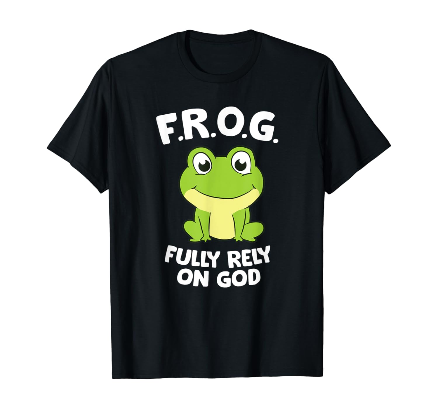 Cute Frog Fully Rely On God Christian Frog T-Shirt - Walmart.com