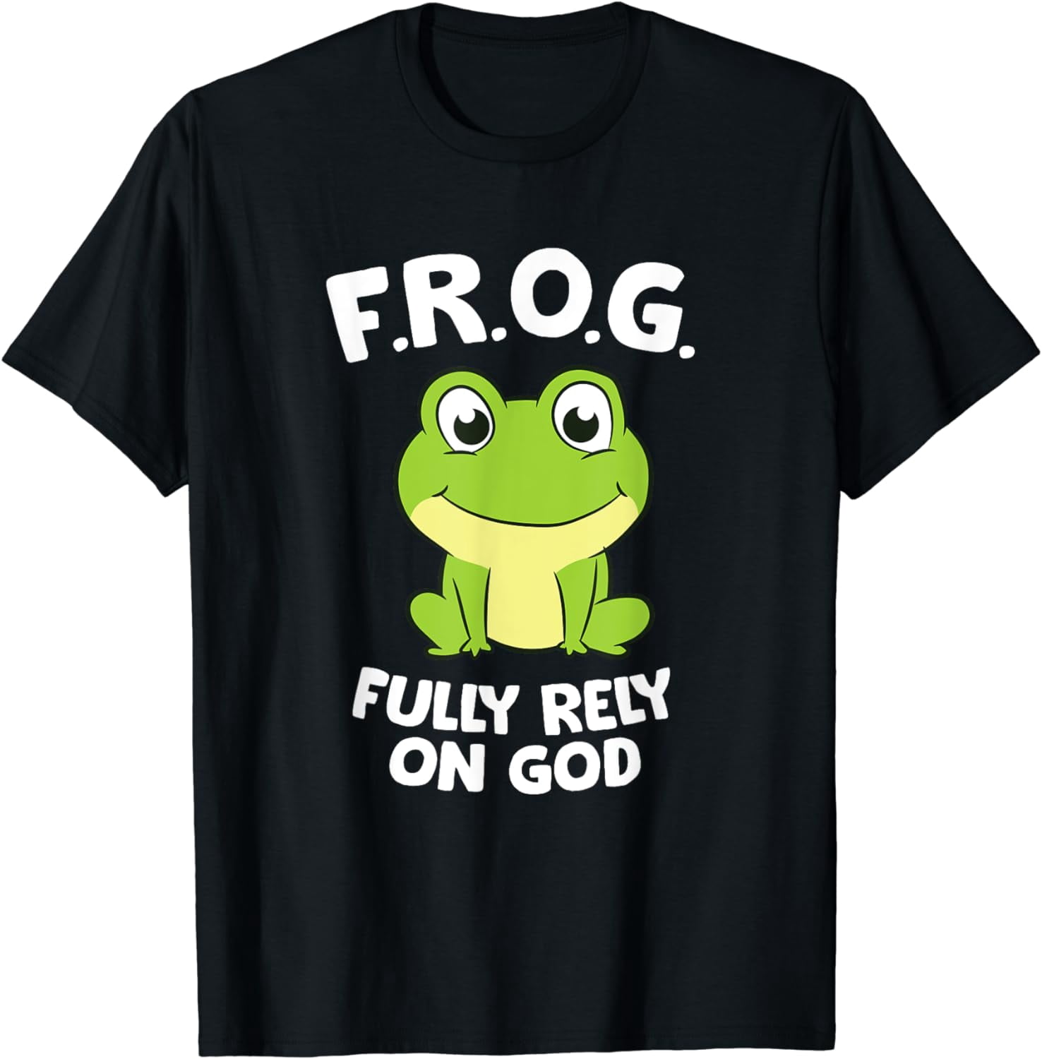 Cute Frog Fully Rely On God Christian Frog T-Shirt - Walmart.com