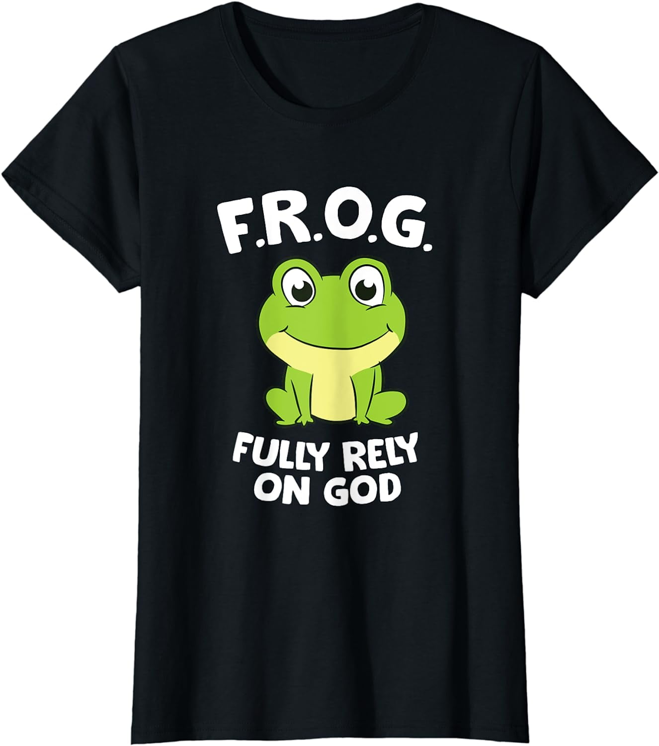 Cute Frog Fully Rely On God Christian Frog T-Shirt - Walmart.com