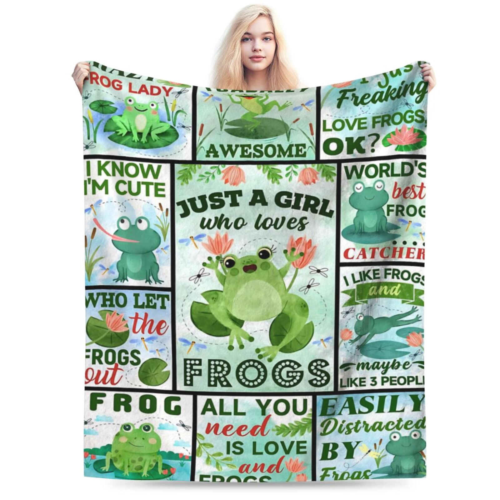 Cute Frog Gifts Blanket Funny Frogs Themed Throw Blanket 80x60 ...