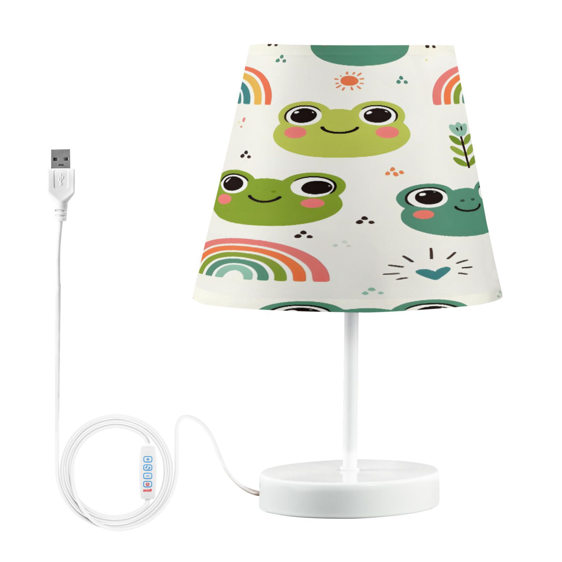 Cute Frog Head and Rainbow Desk Lamp LED Table Nightstand Lamps with 3 ...