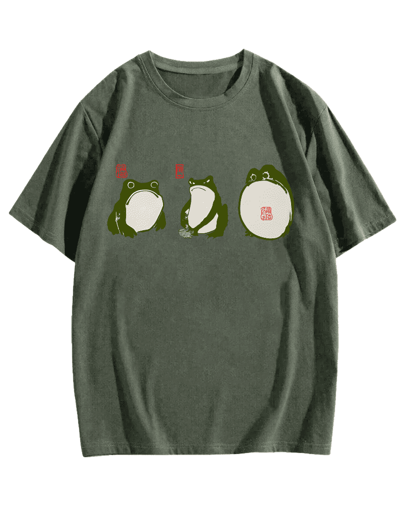 Cute Frog Japanese Leisure T-shirt- - Walmart.com