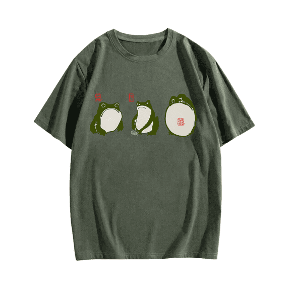 Cute Frog Japanese Leisure T-shirt- - Walmart.com