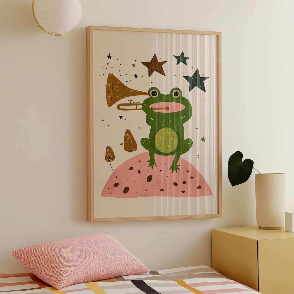 Cute Frog Nursery Animal Whimsical Frog Playroom Artwork Poster ...