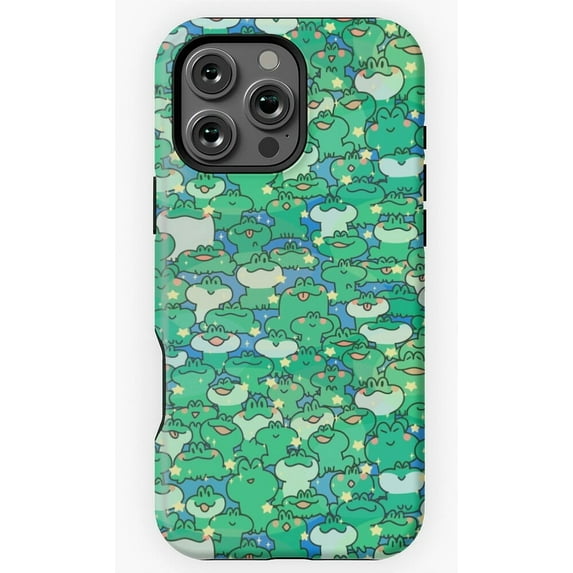 Cute Frog Party Whimsical Amphibian Art iPhone 11–16 Pro Max Compatible ...