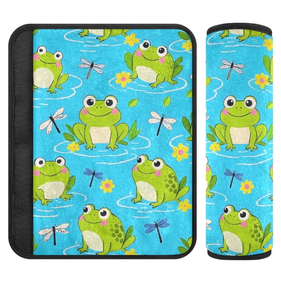 Cute Frog Pattern Car Seat Belt Covers 2 Pack Soft Flannel Padded ...