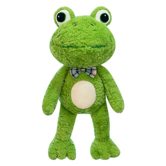 Cute Frog Plush Toy with Bow Tie Accent Soft Huggable Stuffed Animal ...