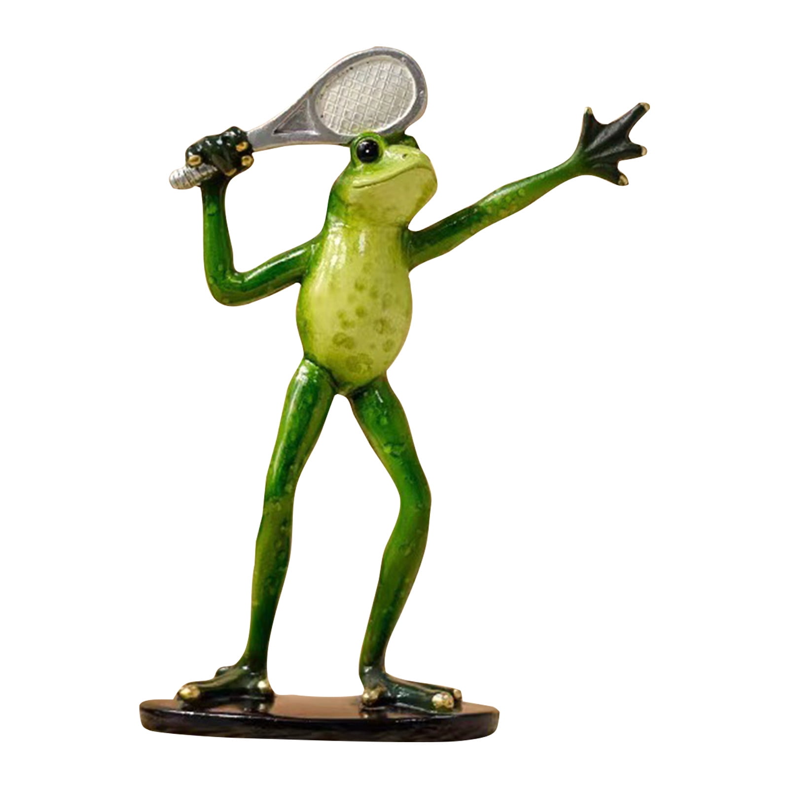 Cute Frog Sculpture Decoration With Tennis Racket, Interesting Creative ...