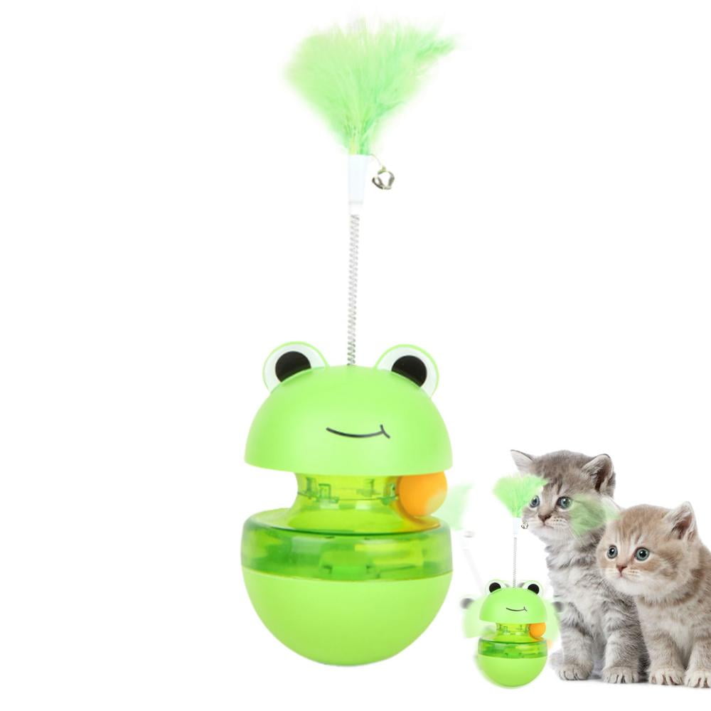 Cute Frog Shape Treat Dispenser Exercise Toy Interactive Cat Feeder Toy ...