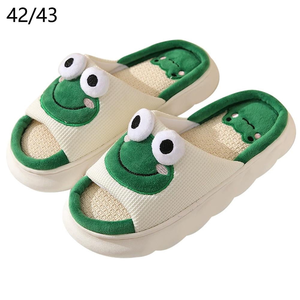 Cute Frog Slippers for Women & Men, Cozy Fleece Lined House Shoes, Non ...