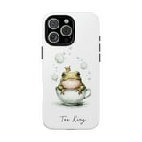 Cute Frog Tea King Quirky Art Phone Case for iPhone 17 16 15 14 13 12 ...