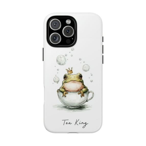 Cute Frog Tea King Quirky Art Phone Case for iPhone 17 16 15 14 13 12 ...