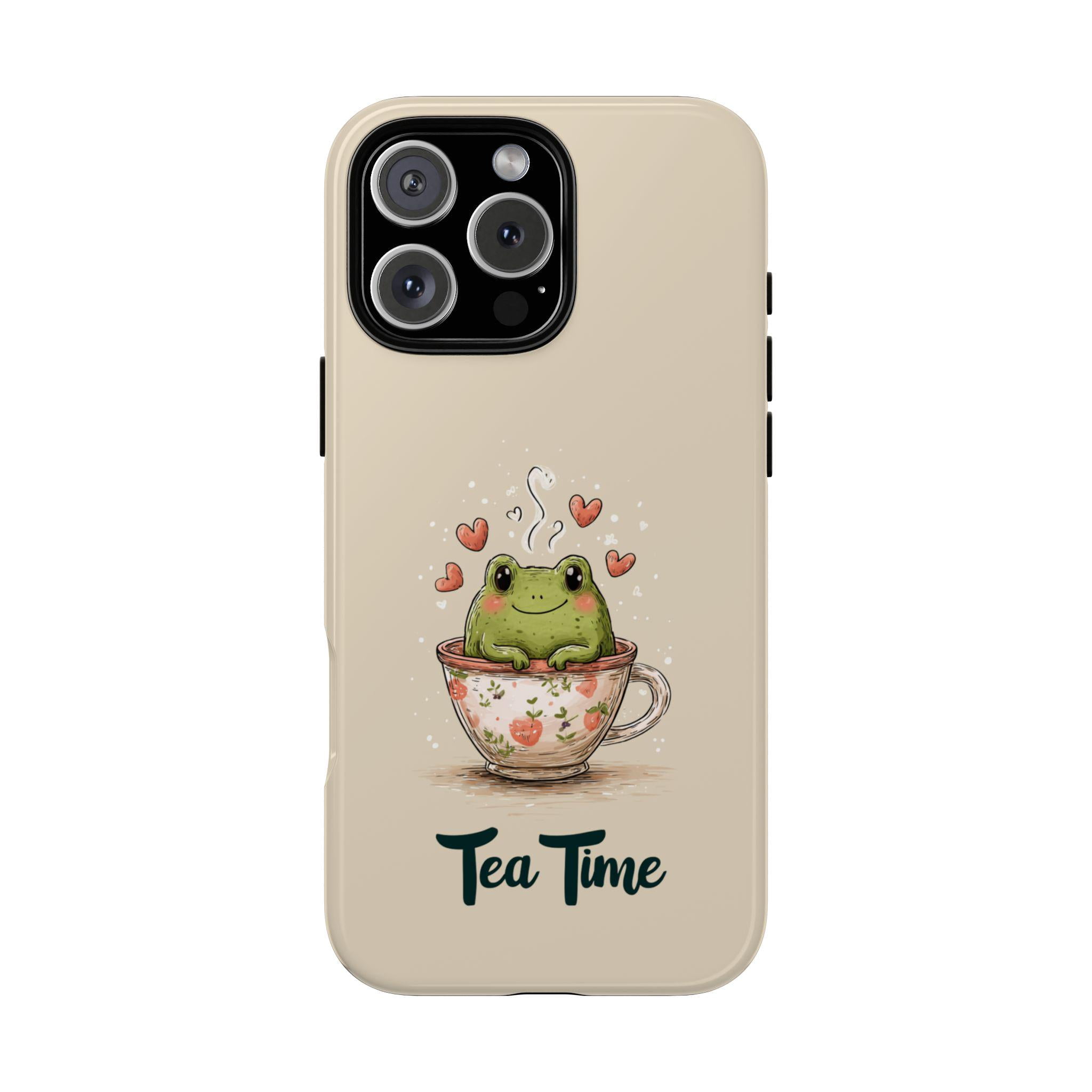Cute Frog Tea Time Animal Lover Phone Case for iPhone 17 through 11 Pro ...
