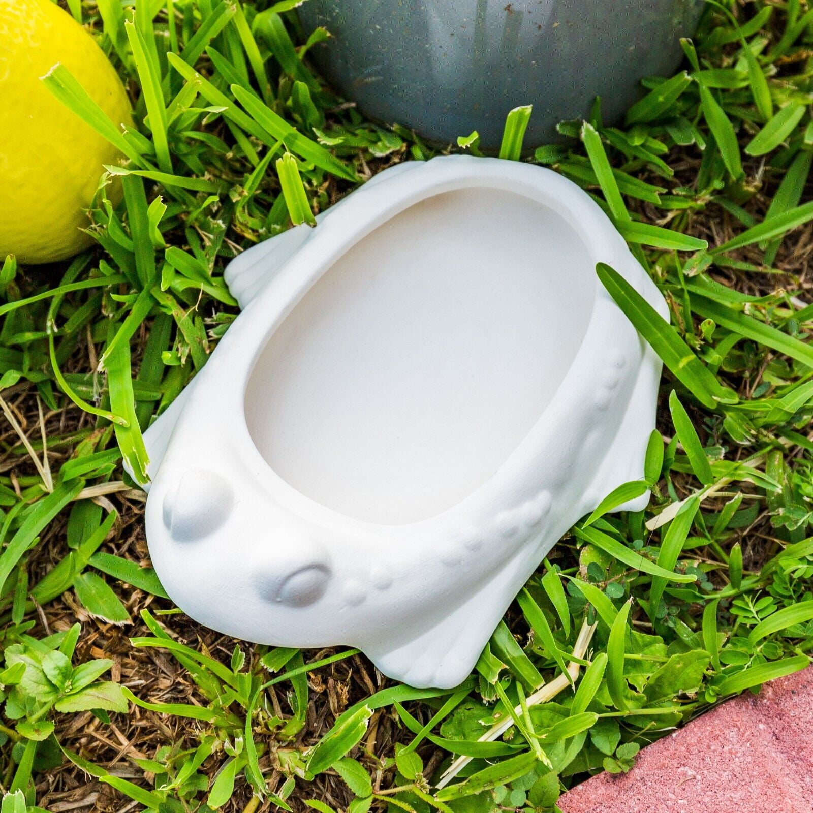 Cute Frog Toad Grass Planter 7" IN STOCK Ceramic Bisque Ready To Paint ...