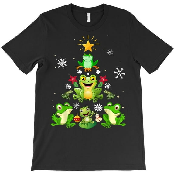 Cute Frog With A Christmas Tree Funny Xmas Holiday Graphic H5055 Unisex ...