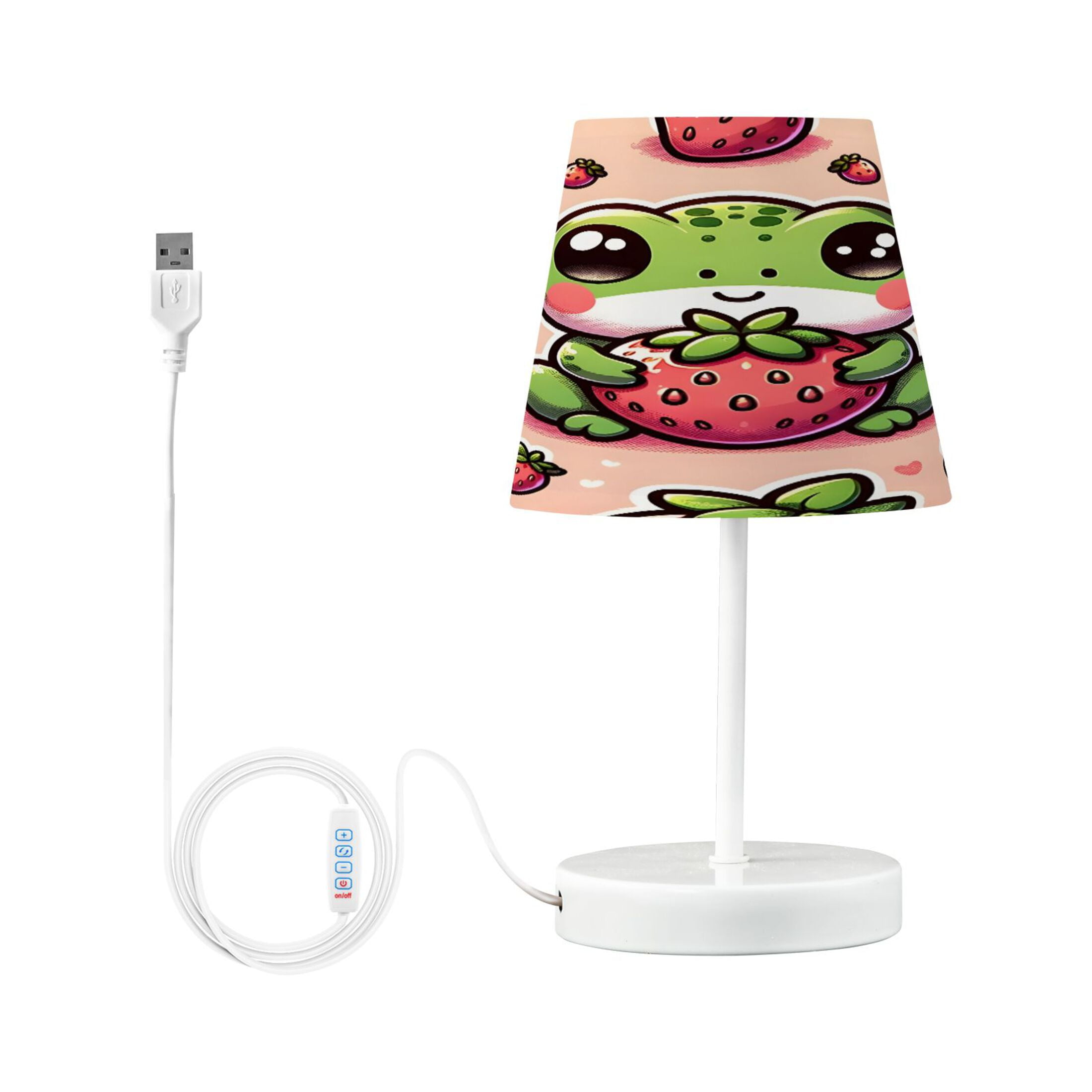Cute Frog and Strawberry Desk Lamp LED Table Nightstand Lamps with 3 ...