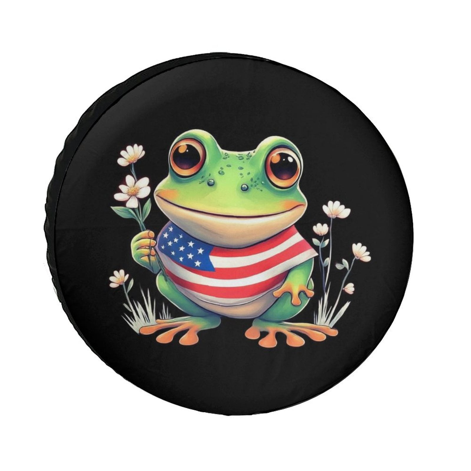 Cute Frog with American Flag Spare Tire Cover 14-16inch Universal Wheel ...
