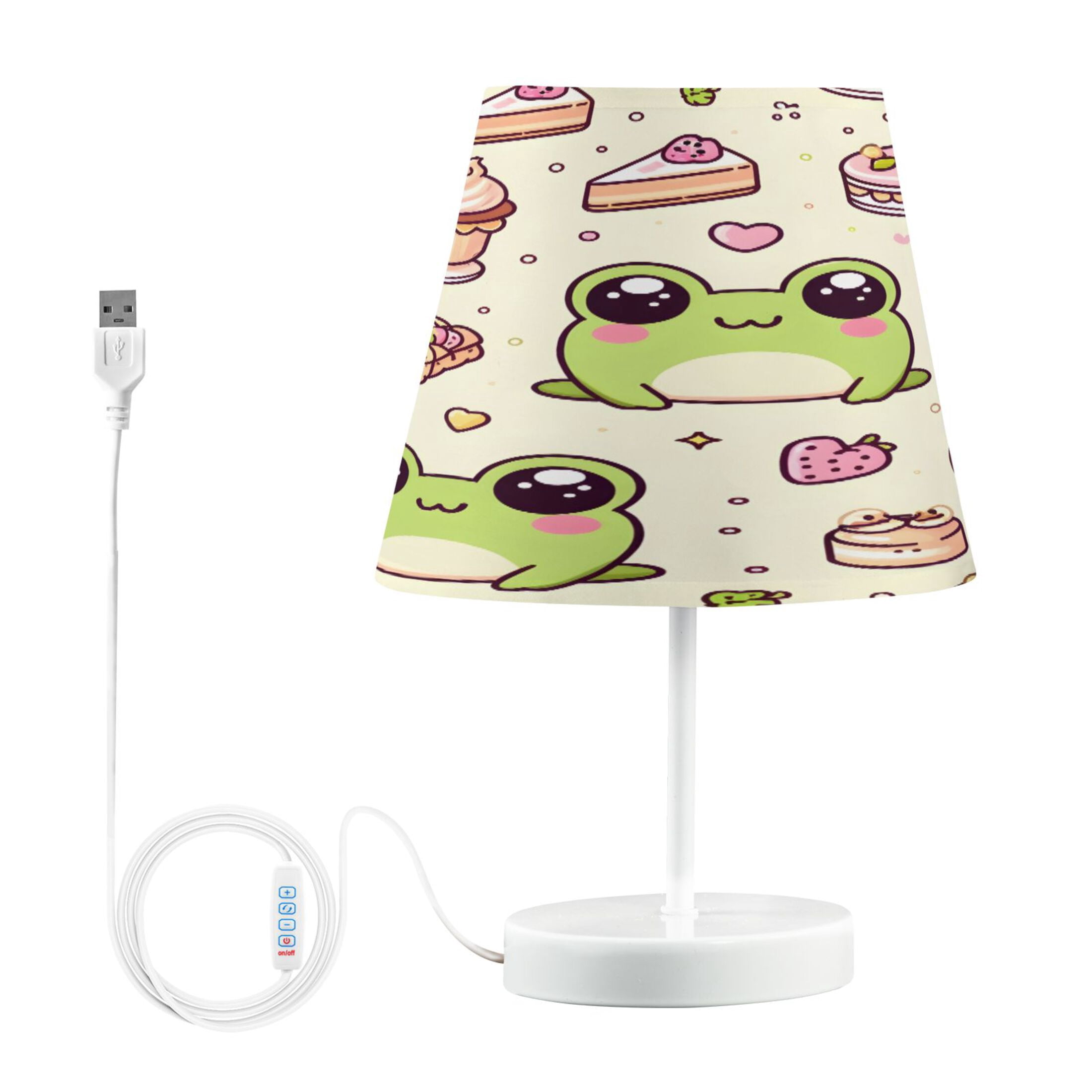 Cute Frog with Cake Desk Lamp LED Table Nightstand Lamps with 3 Color ...