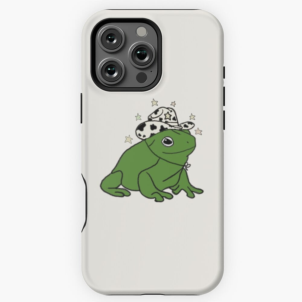 Cute Frog with Cowboy Hat Phone Case for iPhone 16 15 14 13 12 11 Pro ...